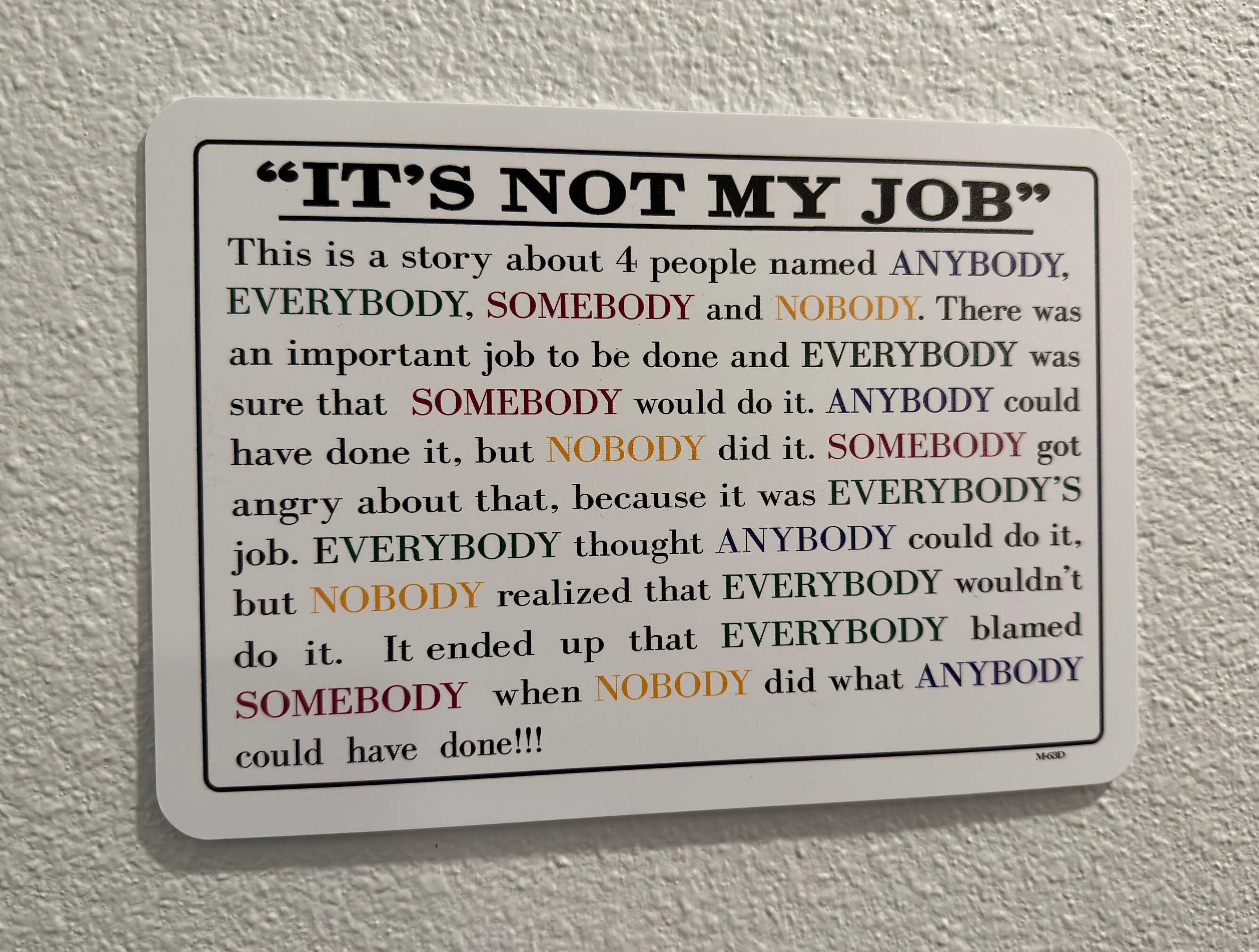 Its Not My Job Sign Novelty Sign Etsy