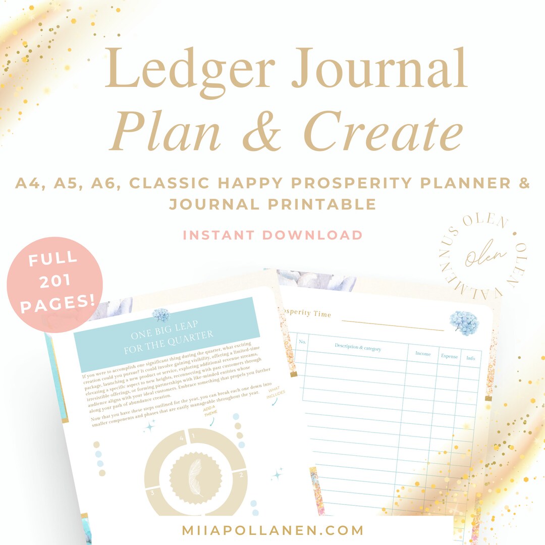 Printable Ledger Money Journal and Abundance Workbook - Happy ...