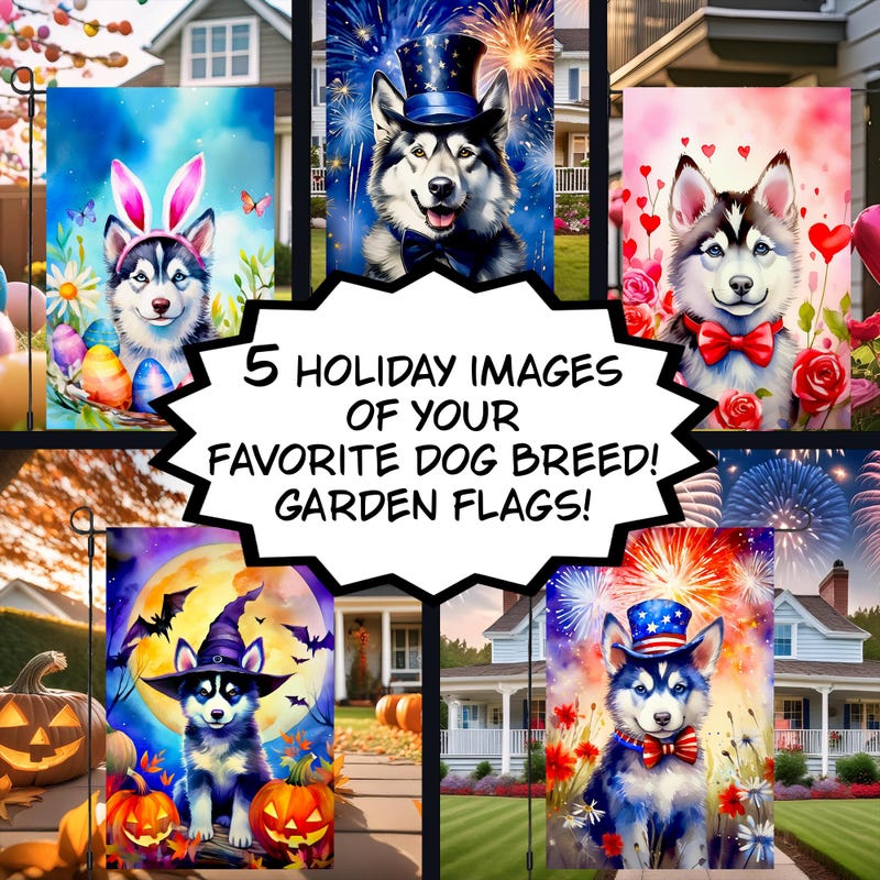 Siberian Husky Flag - Etsy