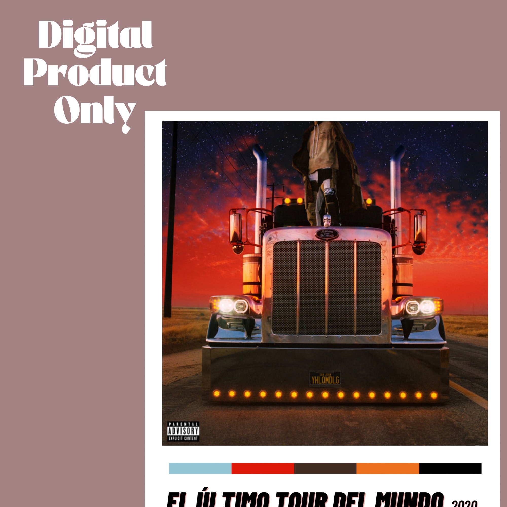 Bad Bunny Poster, El Ultimo Tour Del Mundo Poster, Bad Bunny Album Poster
