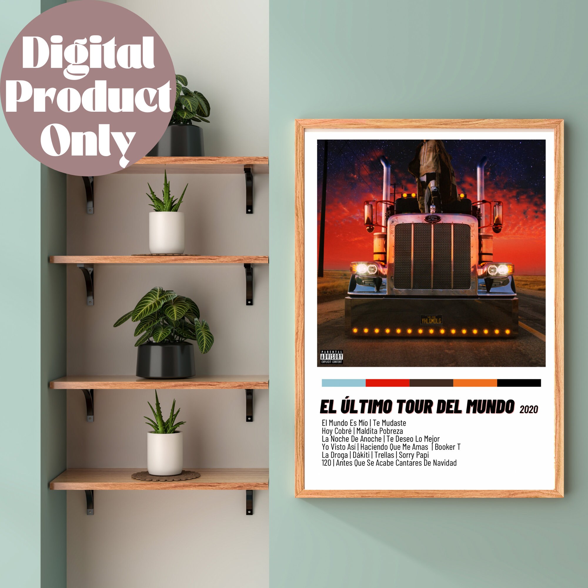 Bad Bunny Poster, El Ultimo Tour Del Mundo Poster, Bad Bunny Album Poster