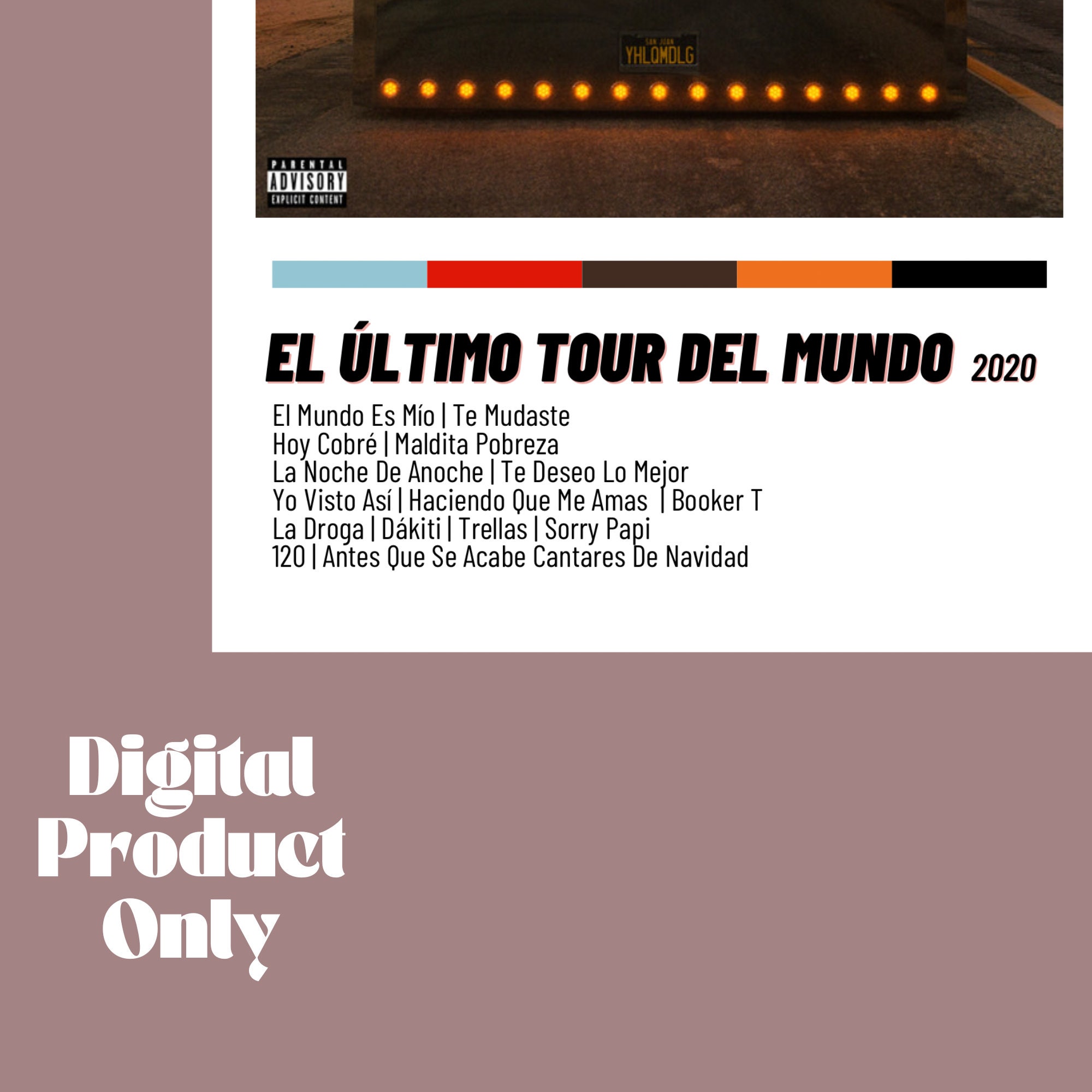 Bad Bunny Poster, El Ultimo Tour Del Mundo Poster, Bad Bunny Album Poster