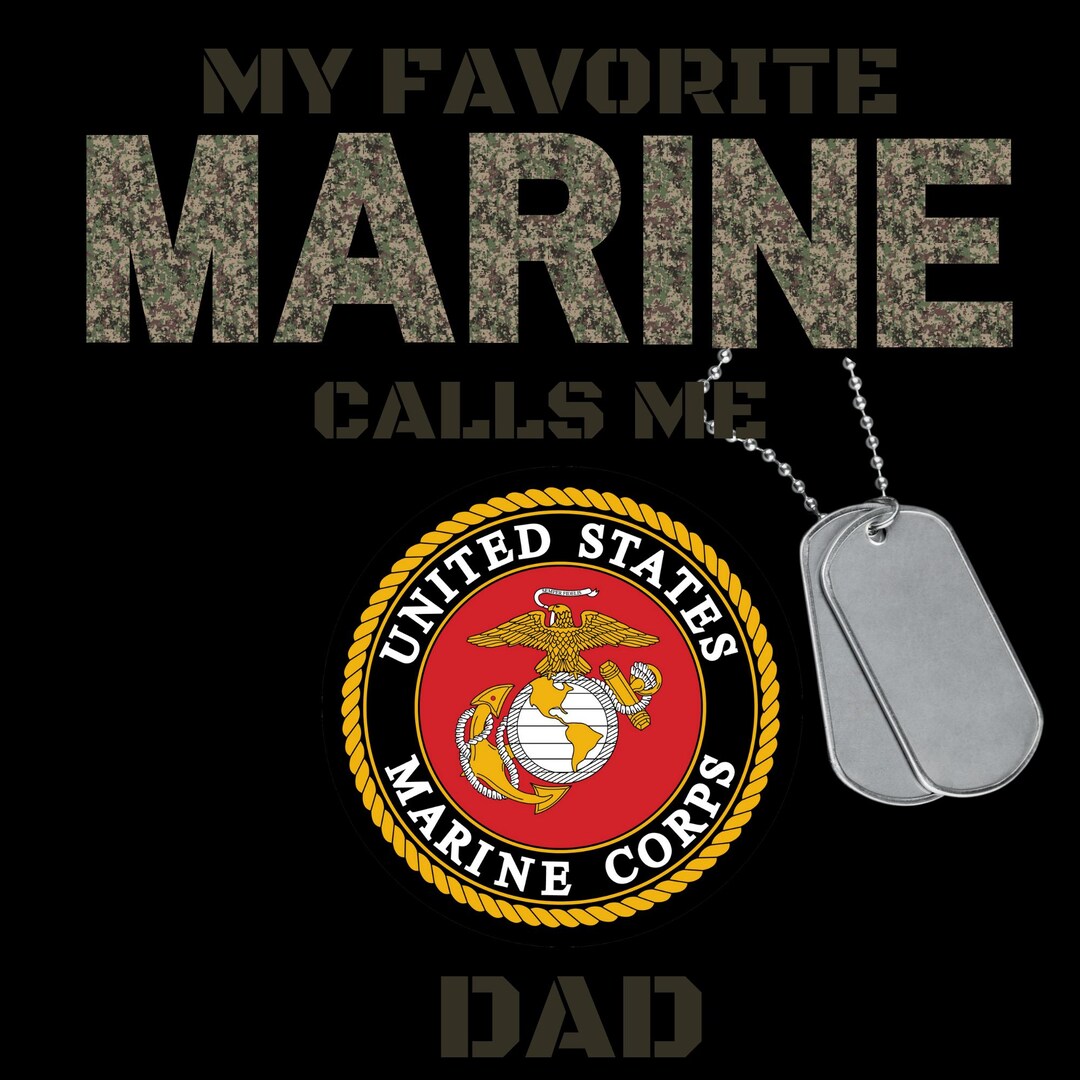 Proud Marine Dad Digital Download PNG - Etsy