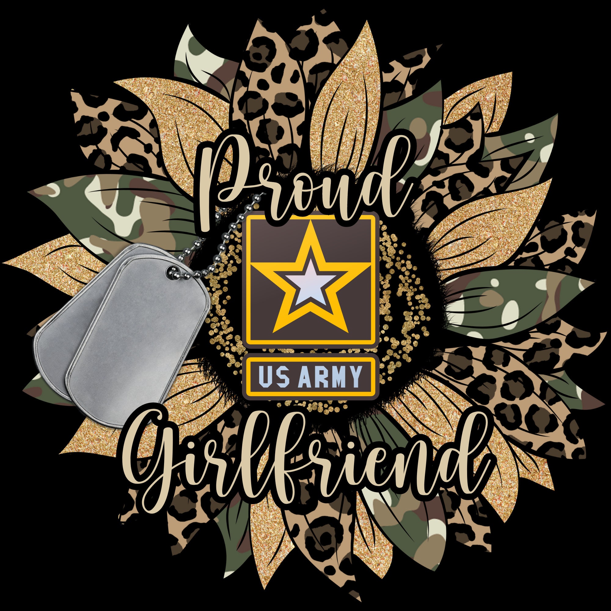 Proud Army Girlfriend PNG, Military, Army, Digital File, Dog Tags ...