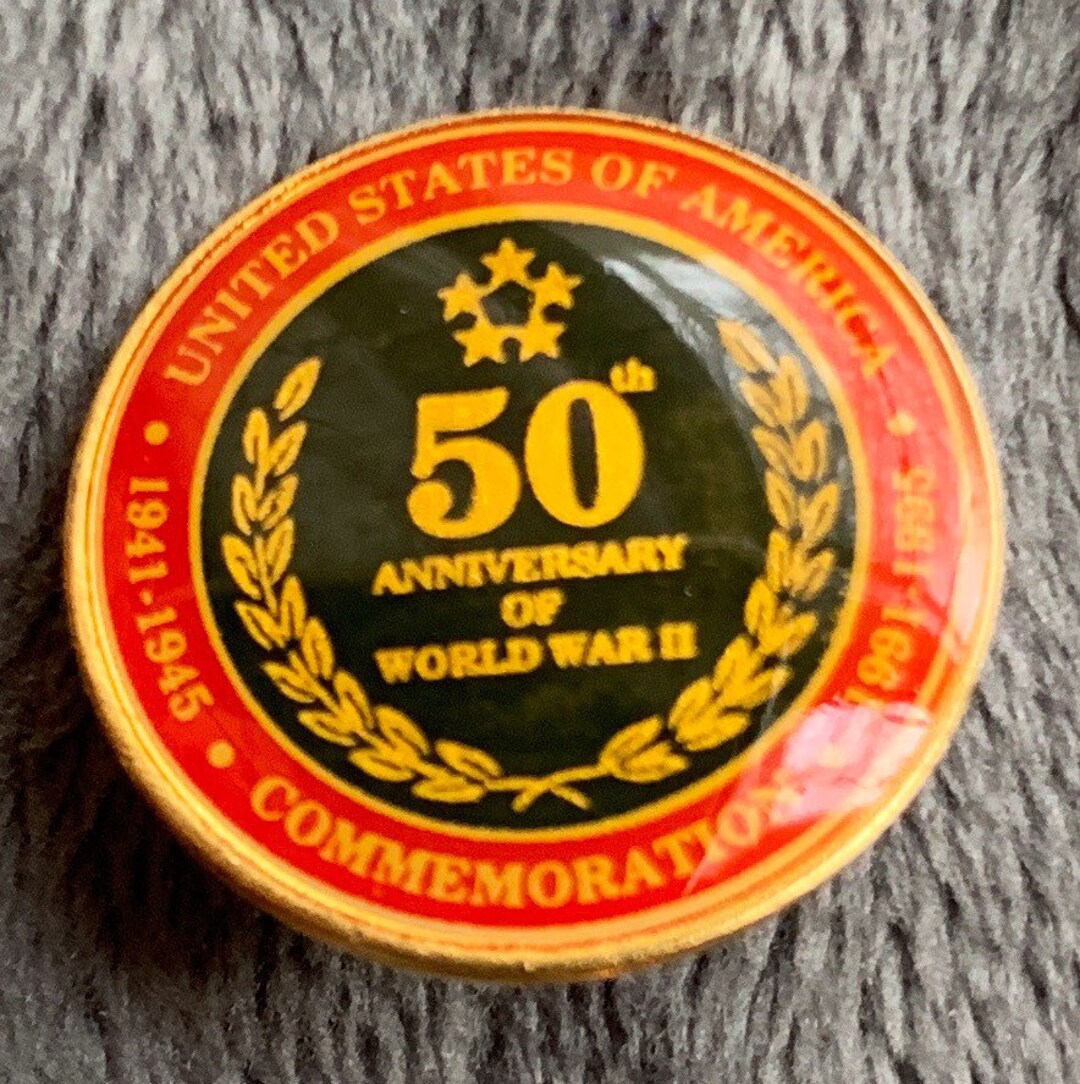 50th Anniversary of WWII Commemoration Lapel Pin - Etsy