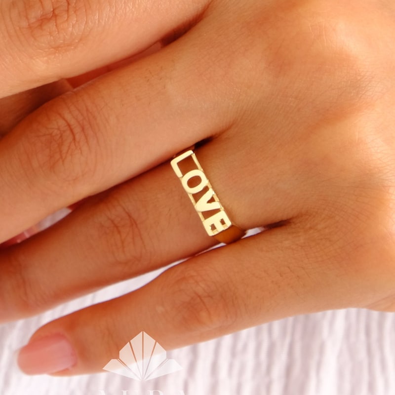 Love Word Ring - Etsy