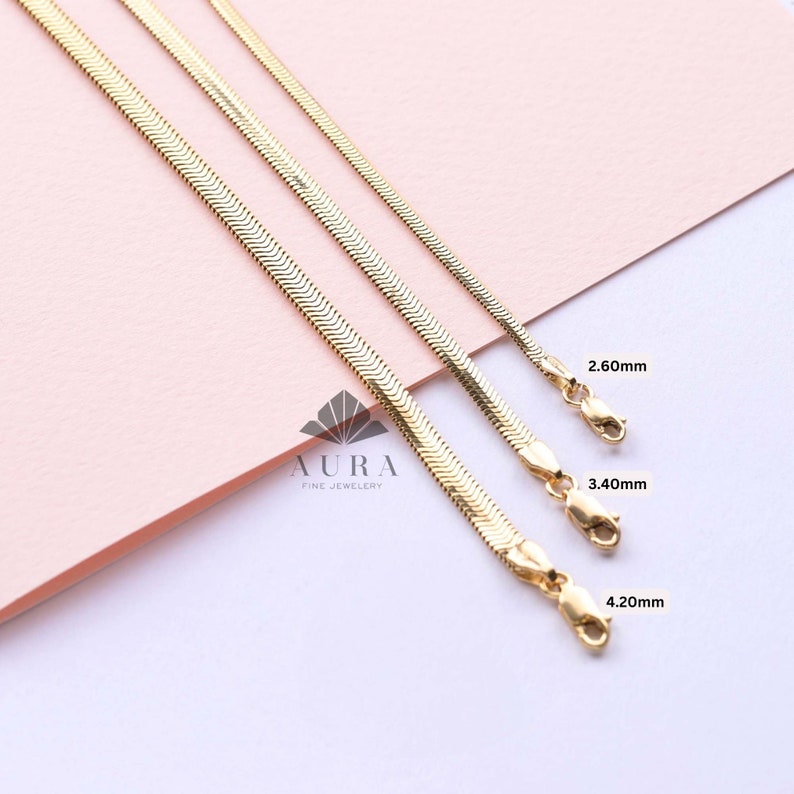 14K Gold Snake Chain Necklace, Minimalist Gold Necklace, Handmade ...