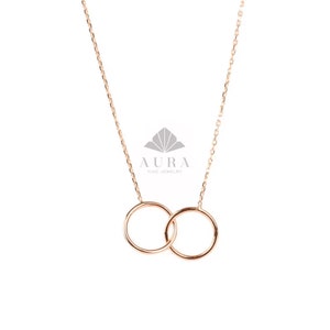 14K Gold Eternity Circle Necklace, Infinity Necklace, Unity Link Dainty ...