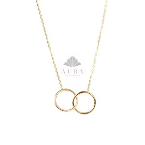 14K Gold Eternity Circle Necklace, Infinity Necklace, Unity Link Dainty ...