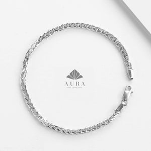 14K Gold Palm Chain Necklace, Wheat Foxtail Palm, Franco Chain Necklace ...