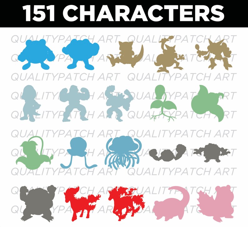 151 Base Character Bundle, Base Set Svg Bundle, 151 Designs, Base Set ...