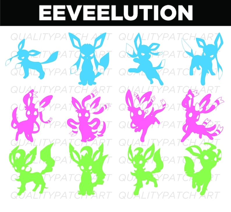 Eeveelution Bundle, Eeveelution Svg Bundle, 37 Designs, Eeveelution Svg ...