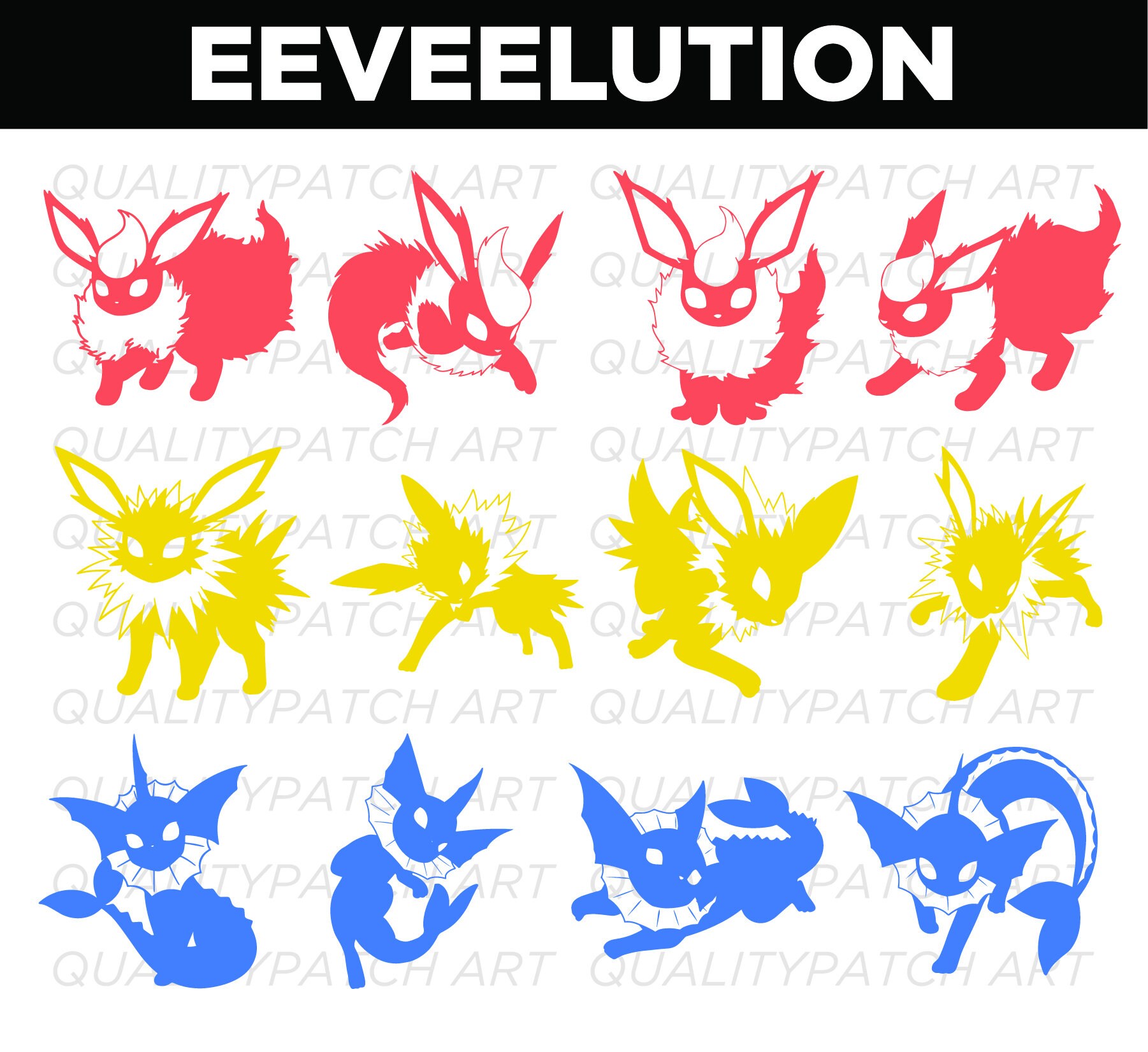 Eeveelution Bundle, Eeveelution Svg Bundle, 37 Designs, Eeveelution Svg ...