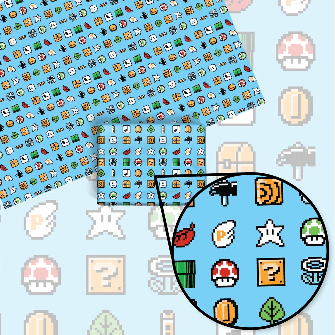 Mario Items Gift Wrap, Wrapping Paper, Perfect for a Gift, Present ...