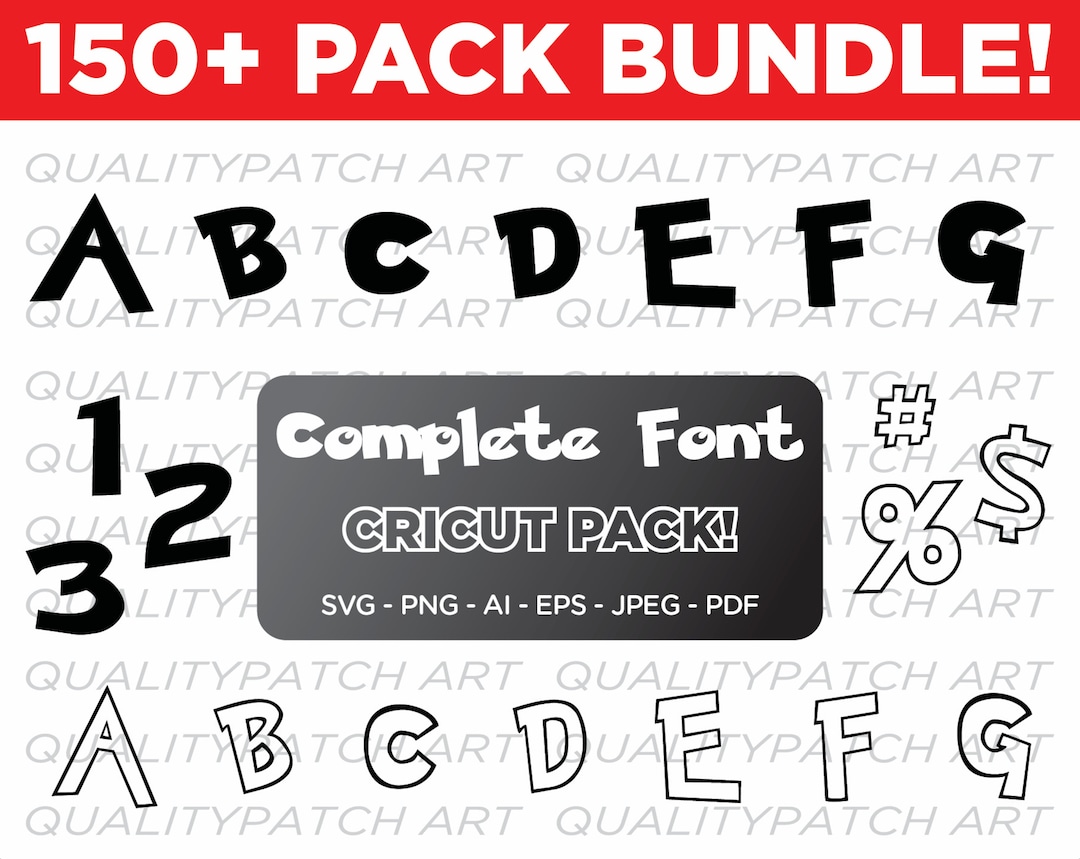 Complete Font Bundle, Font Set Svg Bundle, 150+ Designs, Font Set Svg ...
