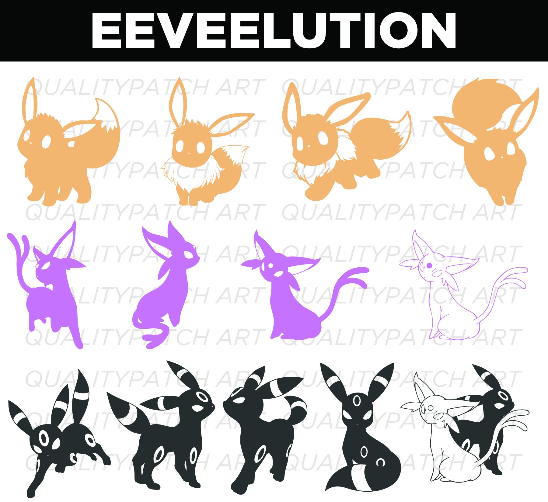 Eeveelution Bundle, Eeveelution Svg Bundle, 37 Designs, Eeveelution Svg ...