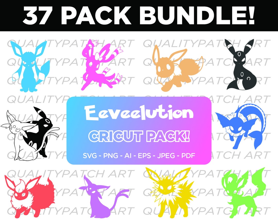 Eeveelution Bundle, Eeveelution Svg Bundle, 37 Designs, Eeveelution Svg ...