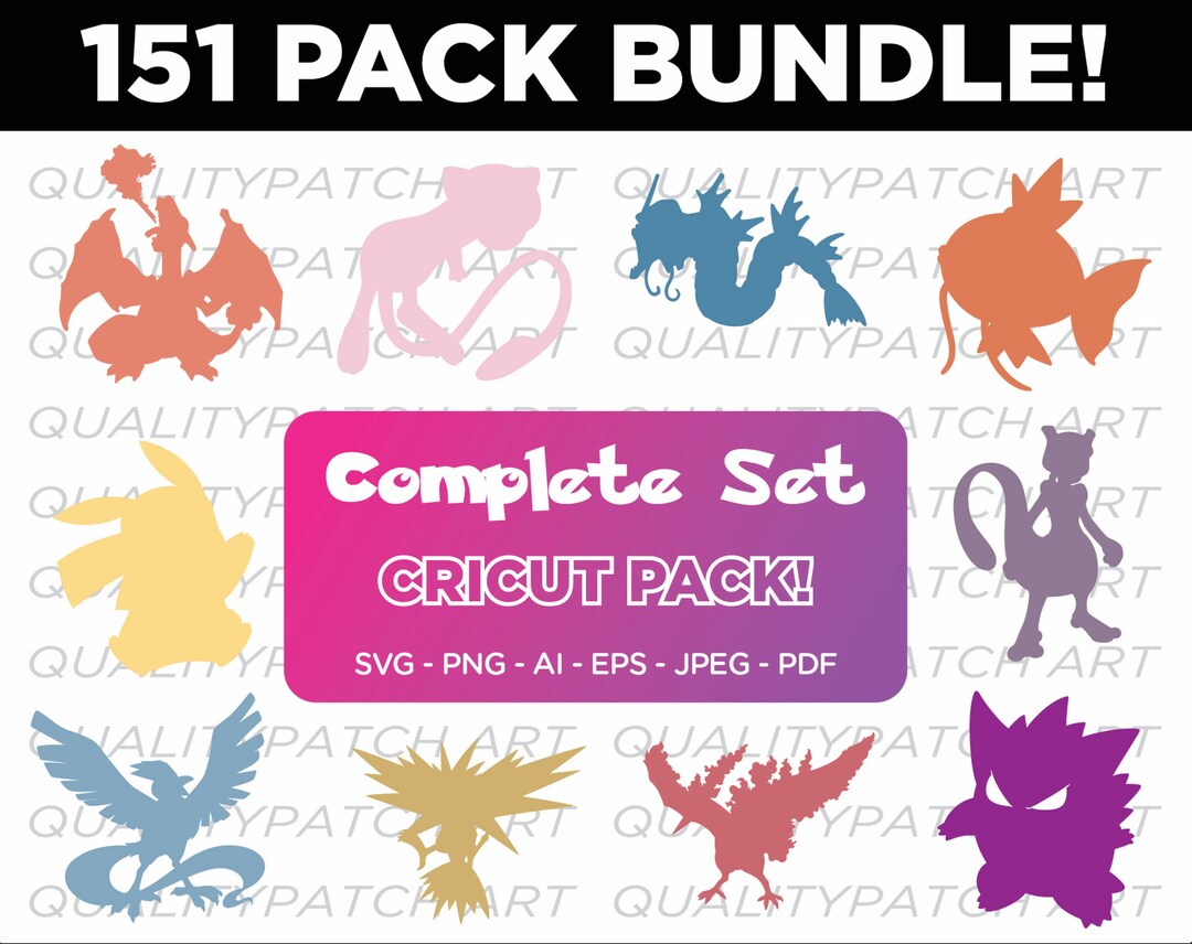 151 Base Character Bundle, Base Set Svg Bundle, 151 Designs, Base Set ...