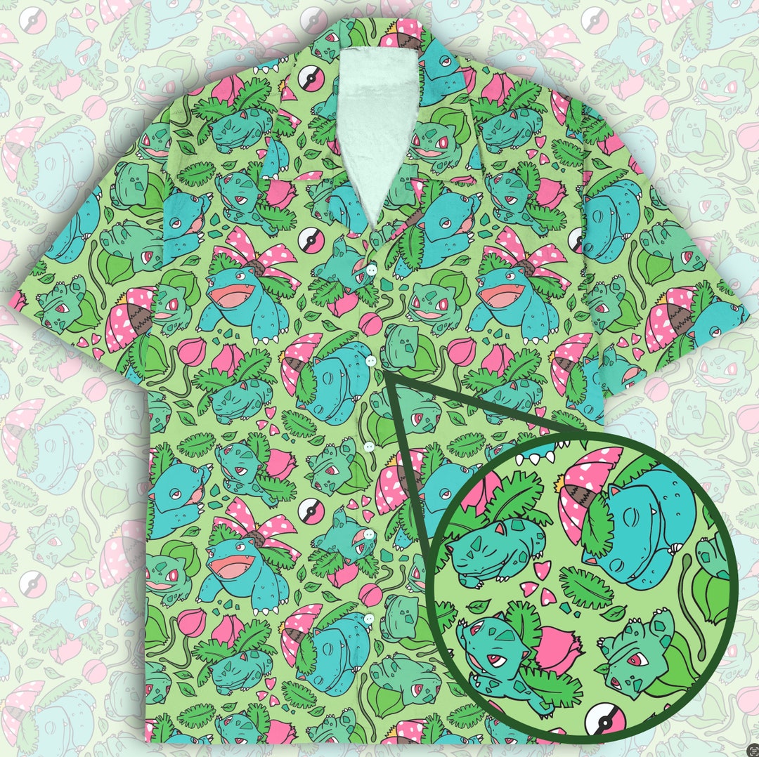 Venusaur Ivysaur Bulbasaur Pattern Button up Shirt Perfect - Etsy