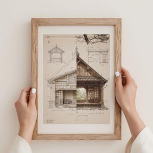 Kyoto Machiya Architecture Poster, Japanese Wabi Sabi Wall Art, Japandi ...