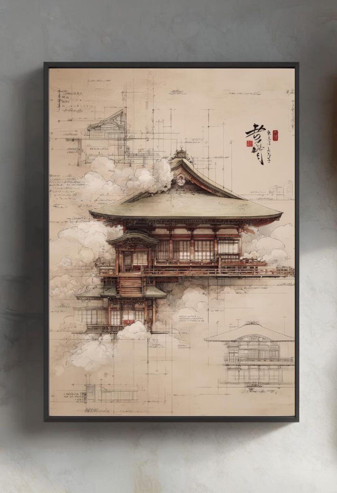 Floating Temple – Japanese Architecture Print, Kyoto Temple Wall Art ...