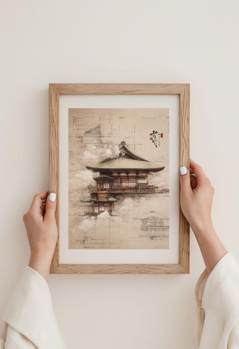 Floating Temple – Japanese Architecture Print, Kyoto Temple Wall Art ...