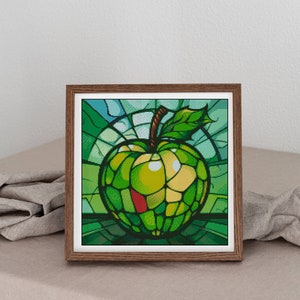 Cross Stitch Pattern,stained Glass Green Apple,pattern Keeper,xstitch ...