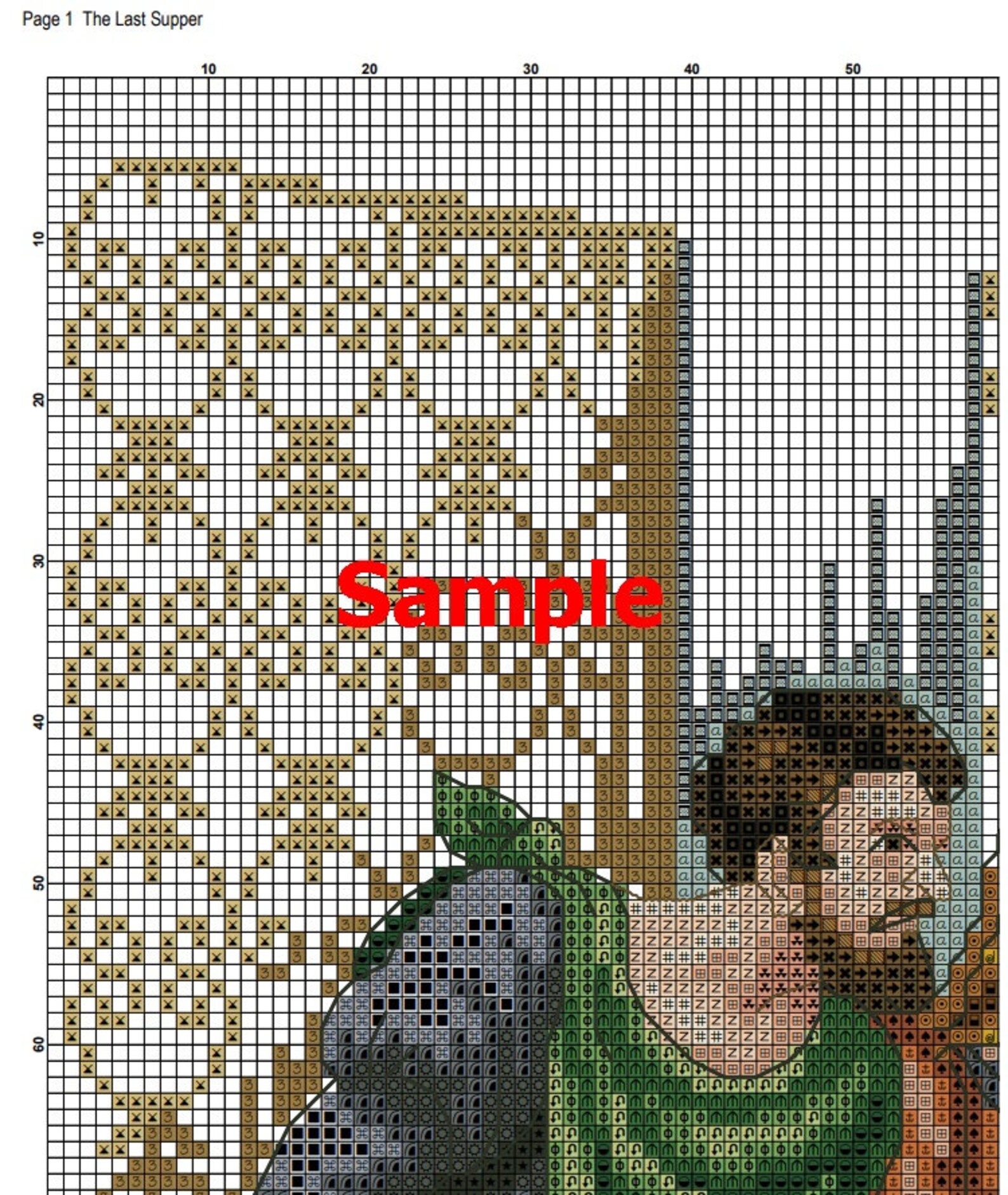 The Last Supper Cross Stitch Pattern,counted Cross Stitch,xstitch ...