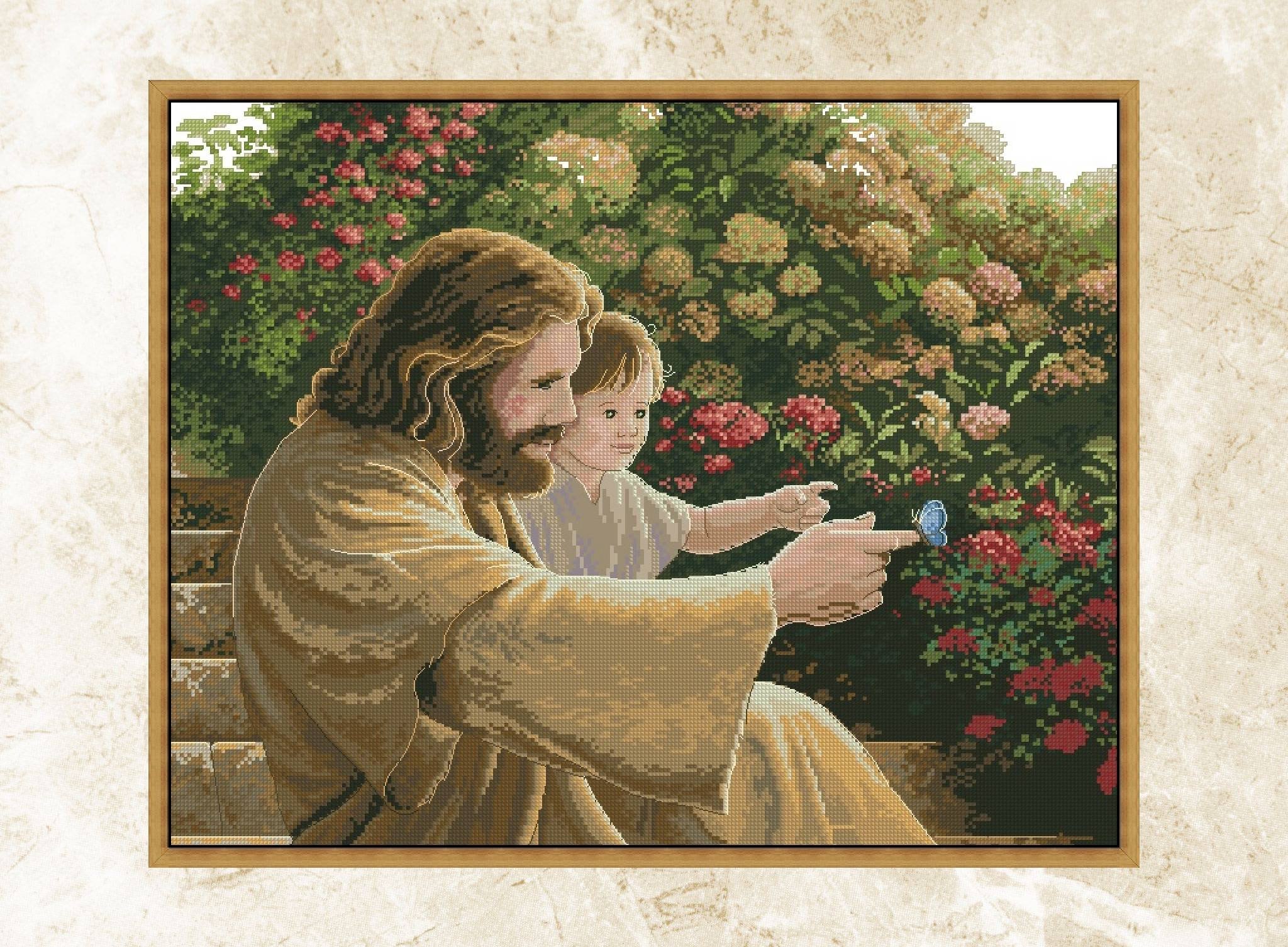Jesus Cross Stitch Pattern,precious in Her Sight Carry,in His Hand ...