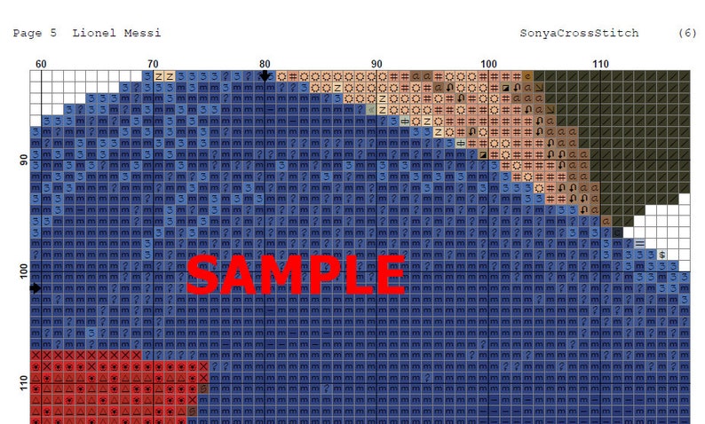 Messi Cross Stitch Pattern Lionel Messipdf Instant - Etsy