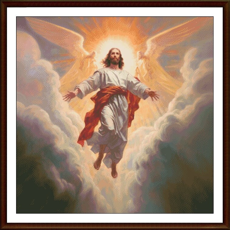 Jesus Cross Stitch Pattern,ascension of Jesus,jesus Christ,patern ...