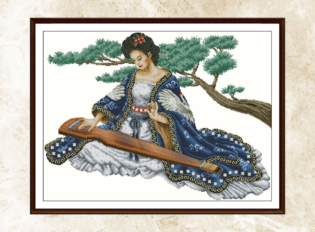 Geisha Cross Stitch Pattern,a Peaceful Reign,japanese Women,pattern ...