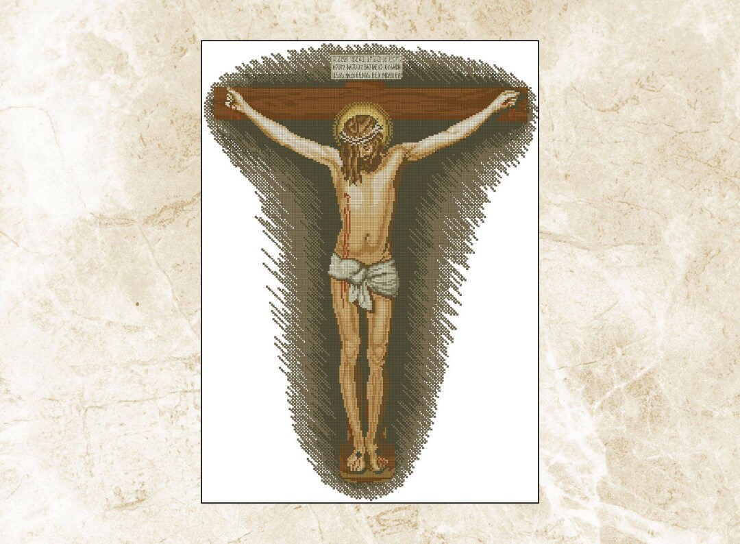 Jesus Cross Stitch Pattern Christ Crucified Pdf Instant - Etsy