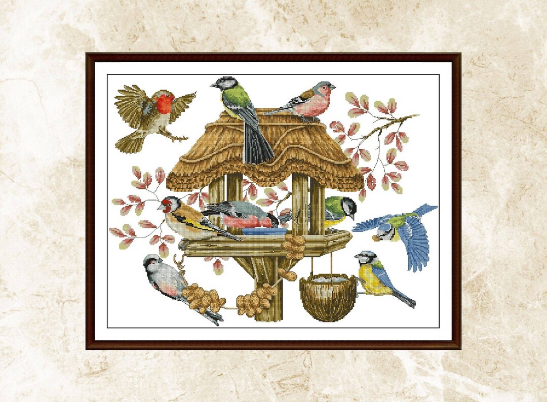 Bird Table Cross Stitch Pattern,embroidery,xstitch,pattern Keeper,pdf ...