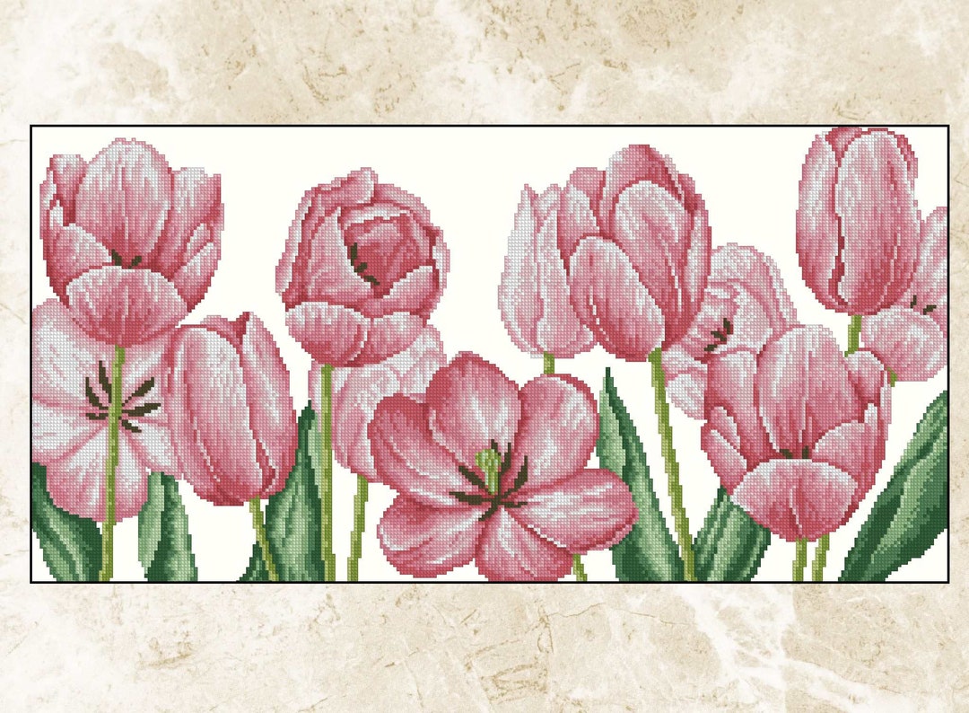 Cross Stitch Pattern, Tulips , Pdf , Instant Download - Etsy