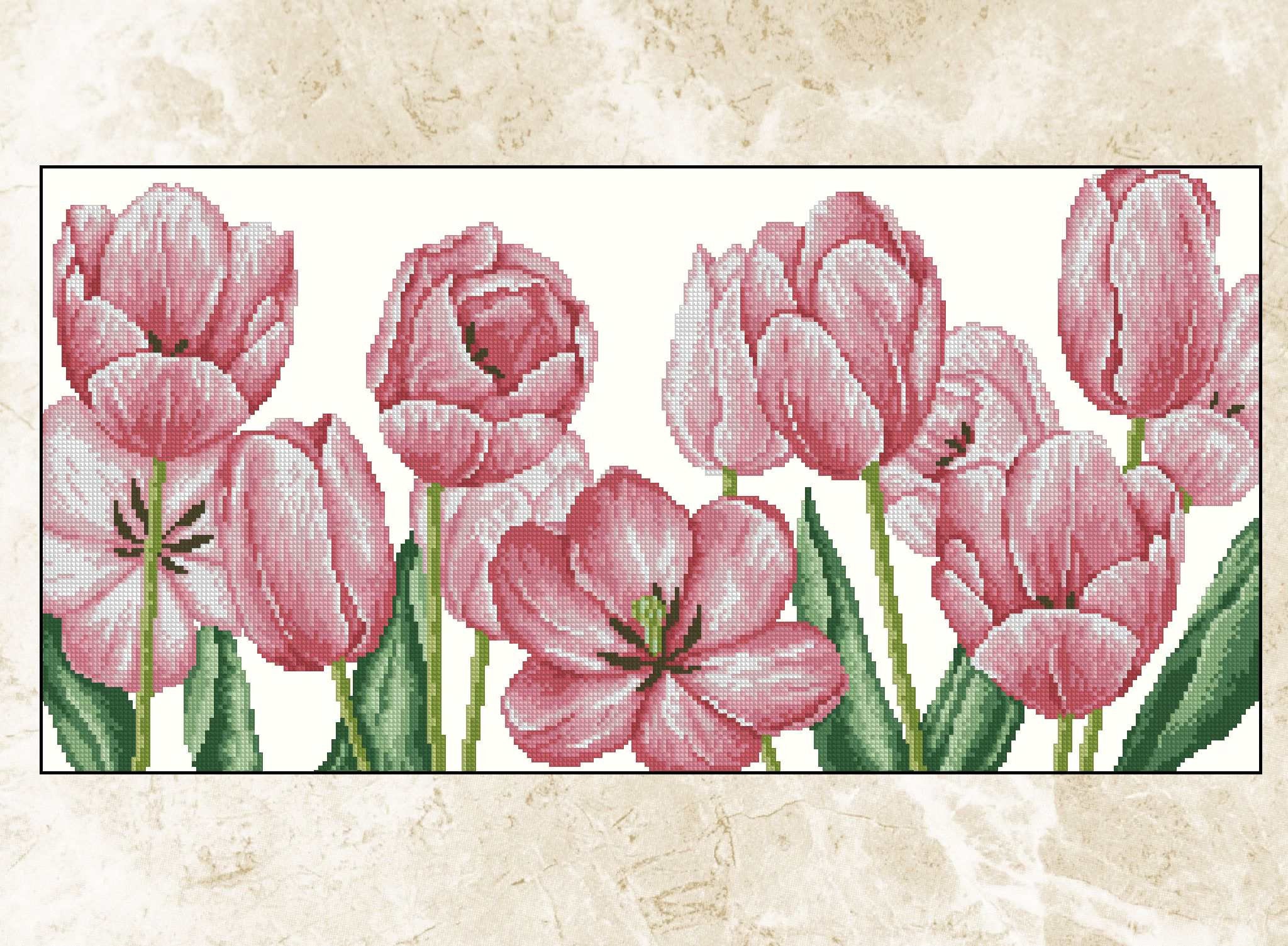 Cross Stitch Pattern, Tulips , Pdf , Instant Download - Etsy