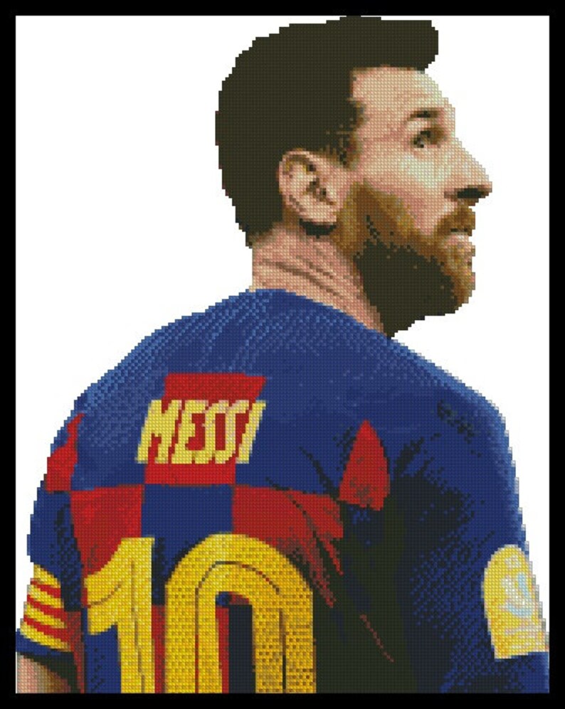 Messi Cross Stitch Pattern Lionel Messipdf Instant - Etsy