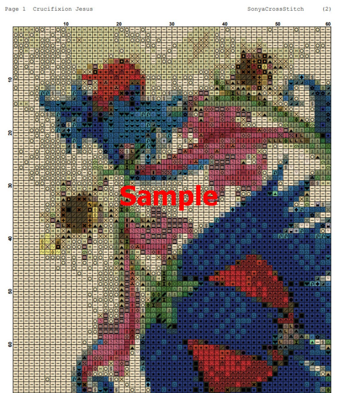 Crucifixion Jesus Cross Stitch Pattern,illuminated Manuscript Medieval ...