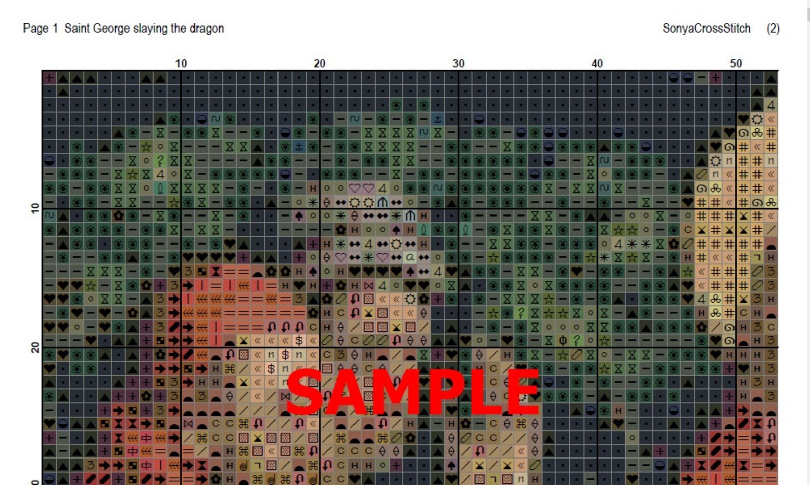 Saint George Slaying the Dragon Cross Stitch Pattern,religious,xstitch ...