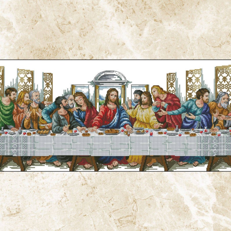 Last Supper Cross Stitch - Etsy