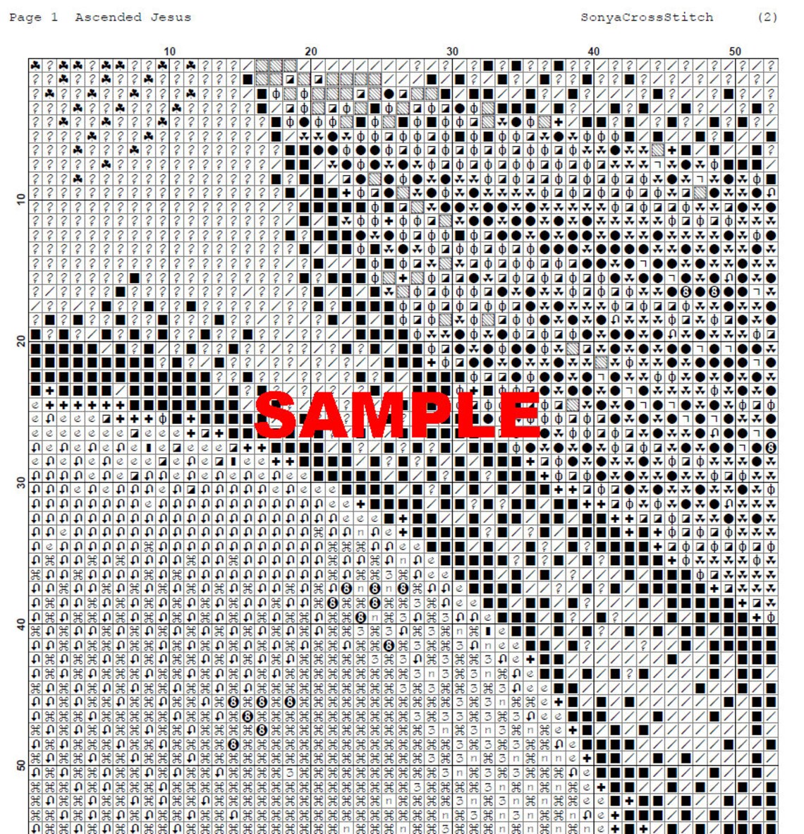 Jesus Cross Stitch Pattern,ascension of Jesus,jesus Christ,patern ...