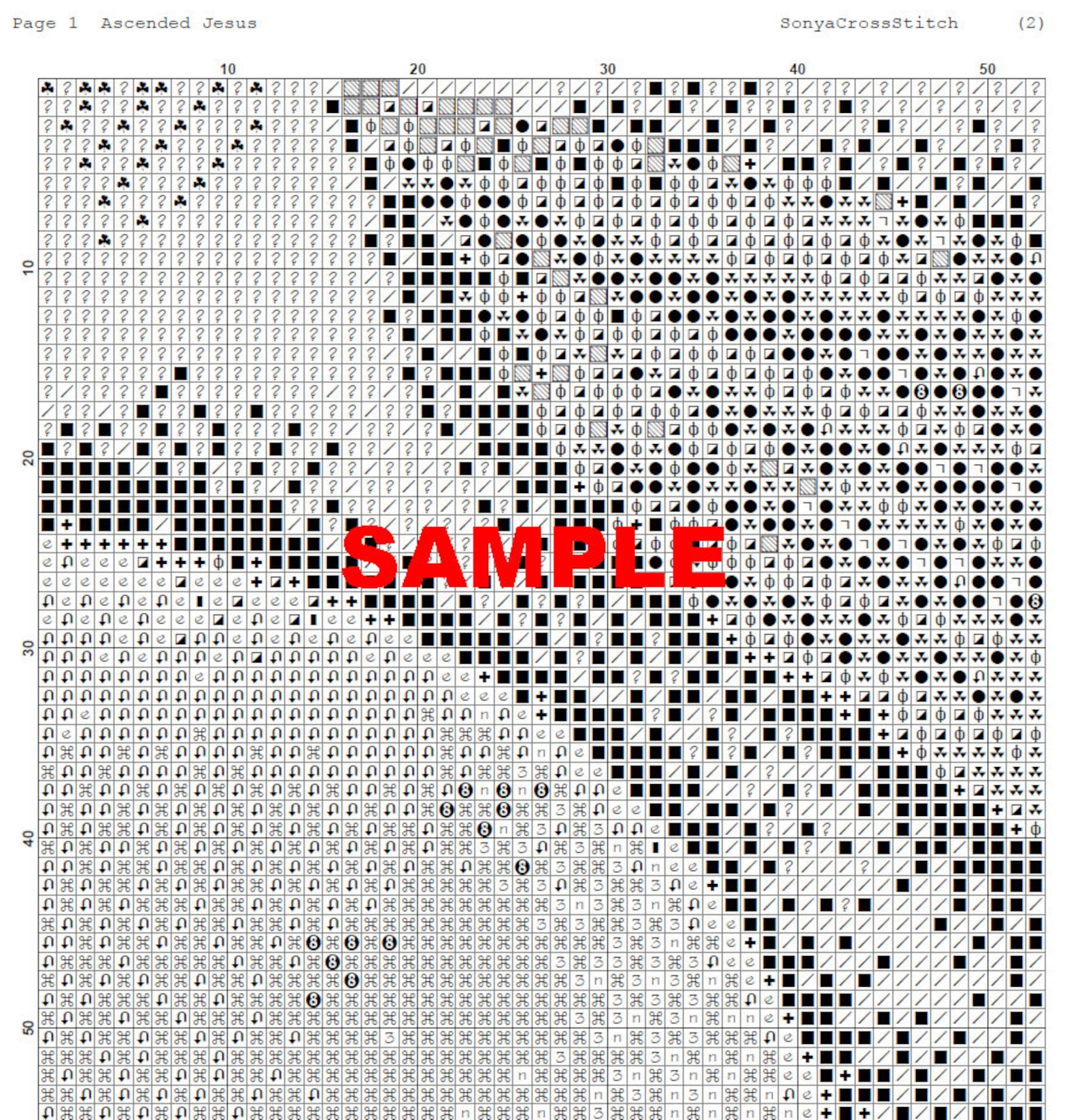 Jesus Cross Stitch Pattern,ascension of Jesus,jesus Christ,patern ...