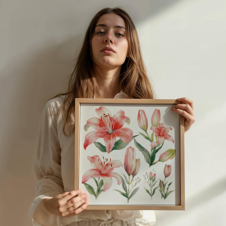 Sampler Cross Stitch Pattern,pink Lily Sampler,xstitch,pattern Keeper ...