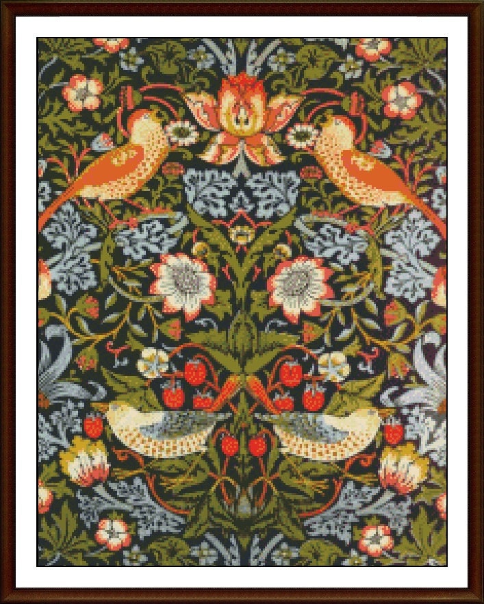 Cross Stitch Pattern,strawberry Thief by William Morris,stitch,pattern ...