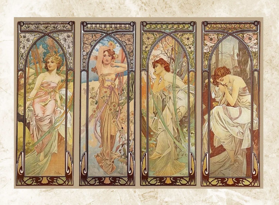 Cross Stitch Pattern,times of the Day by Alphonse Mucha,pattern Keeper ...
