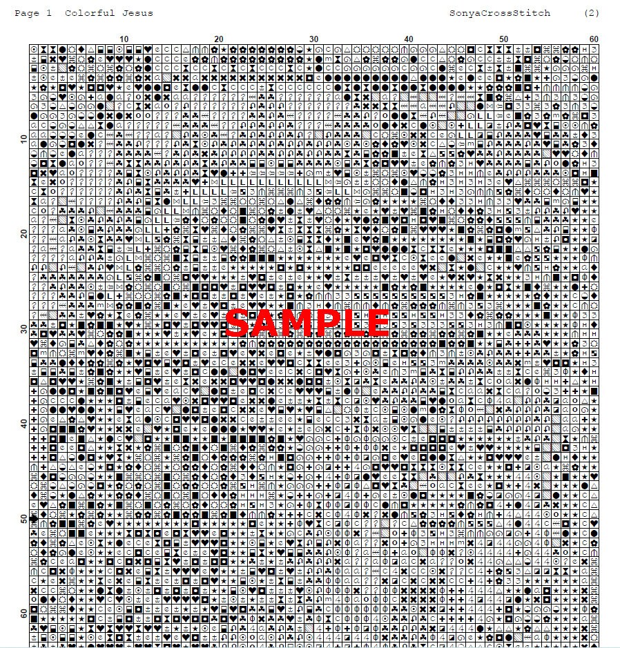 Jesus Cross Stitch Pattern,colorful Jesus,religious,pattern Keeper ...