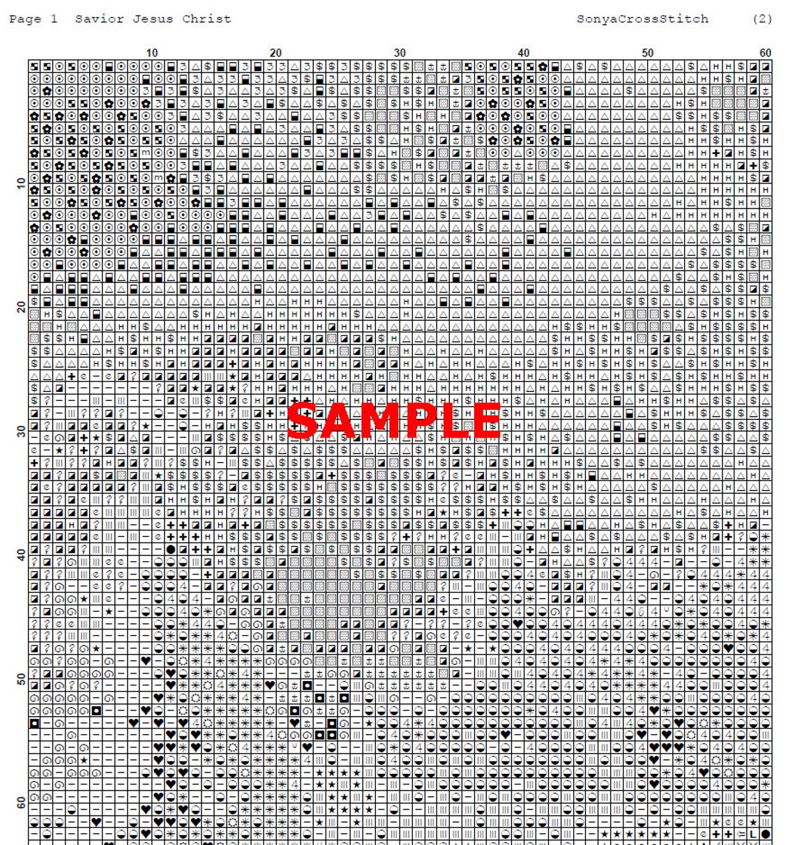 Jesus Cross Stitch Pattern,savior Jesus Christ,sea Waves,patern Keeper ...