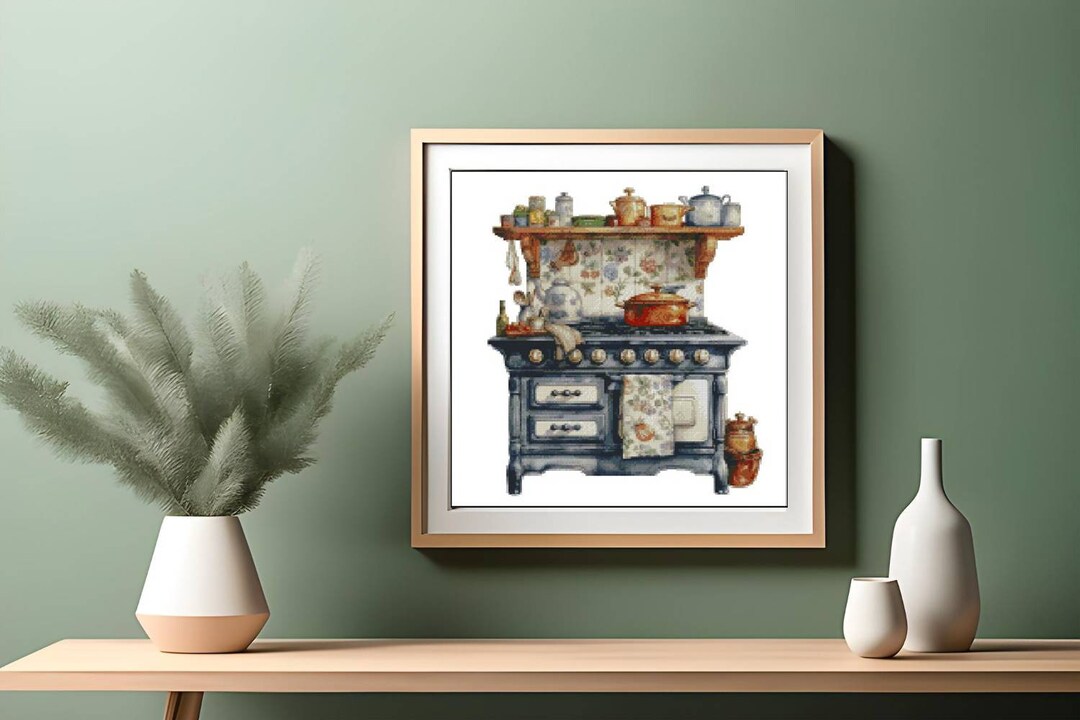 Vintage Country Kitchen Cross Stitch Pattern: Retro Embroidery (PDF) - Etsy