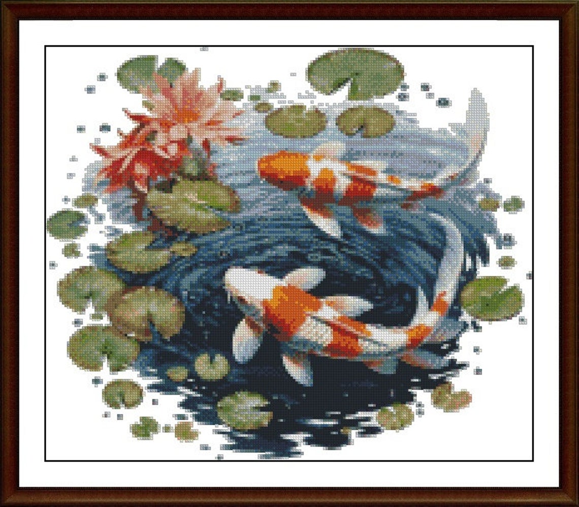 Koi Fish Watercolor Cross Stitch Pattern (PDF Pattern) - Etsy