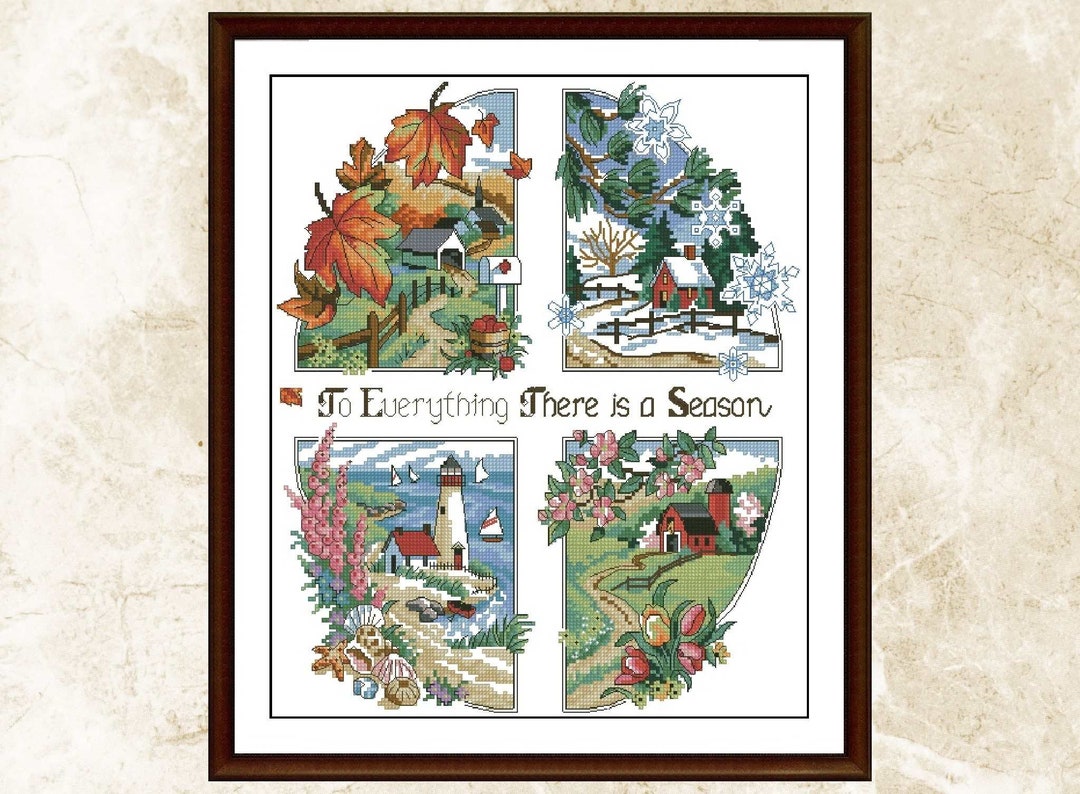 Landscape Cross Stitch Pattern,season for Everything,four Seasons ...